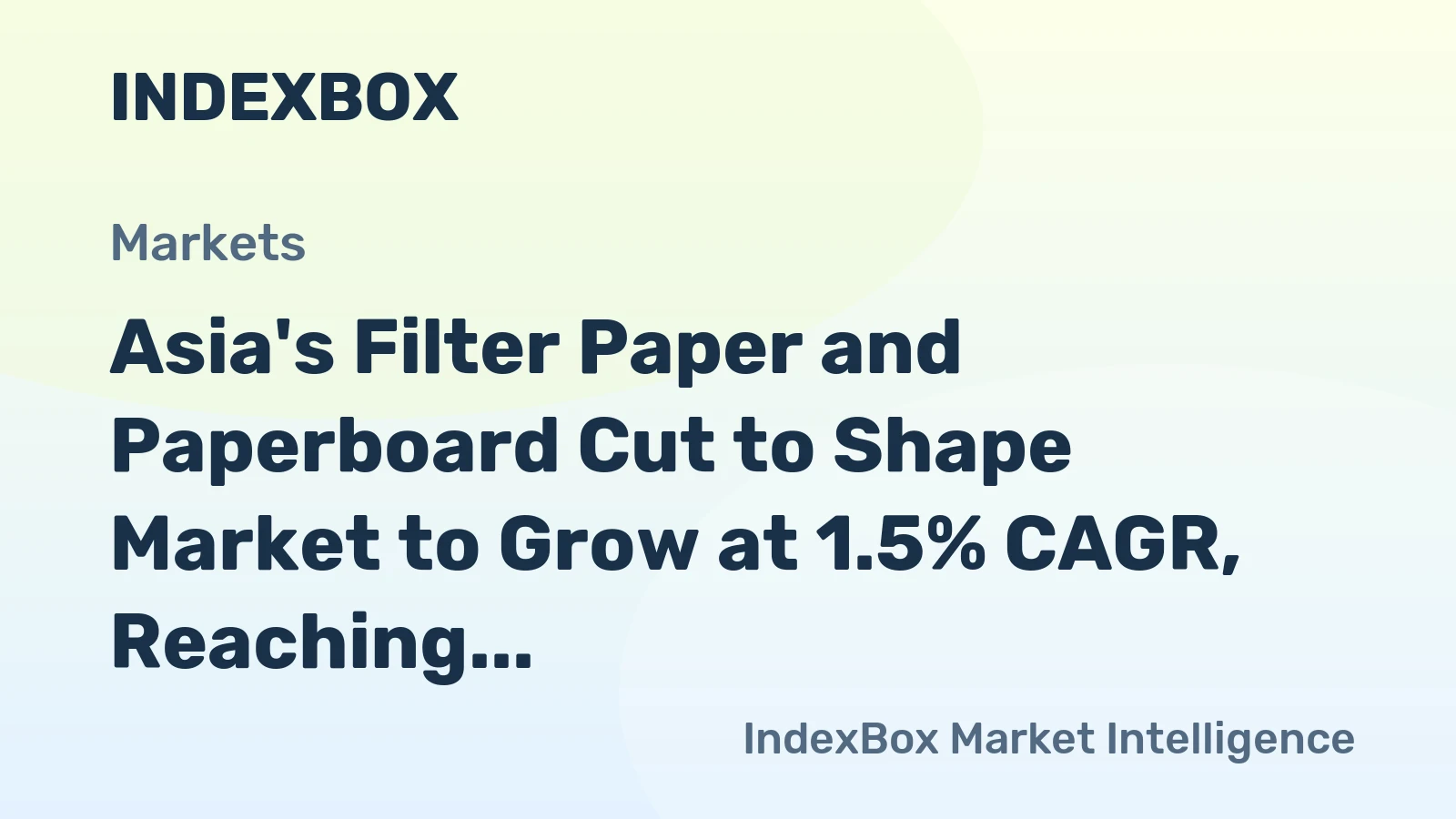 Asia's Filter Paper and Paperboard Cut to Shape Market to Grow at 1.5% CAGR, Reaching 979K tons by 2035