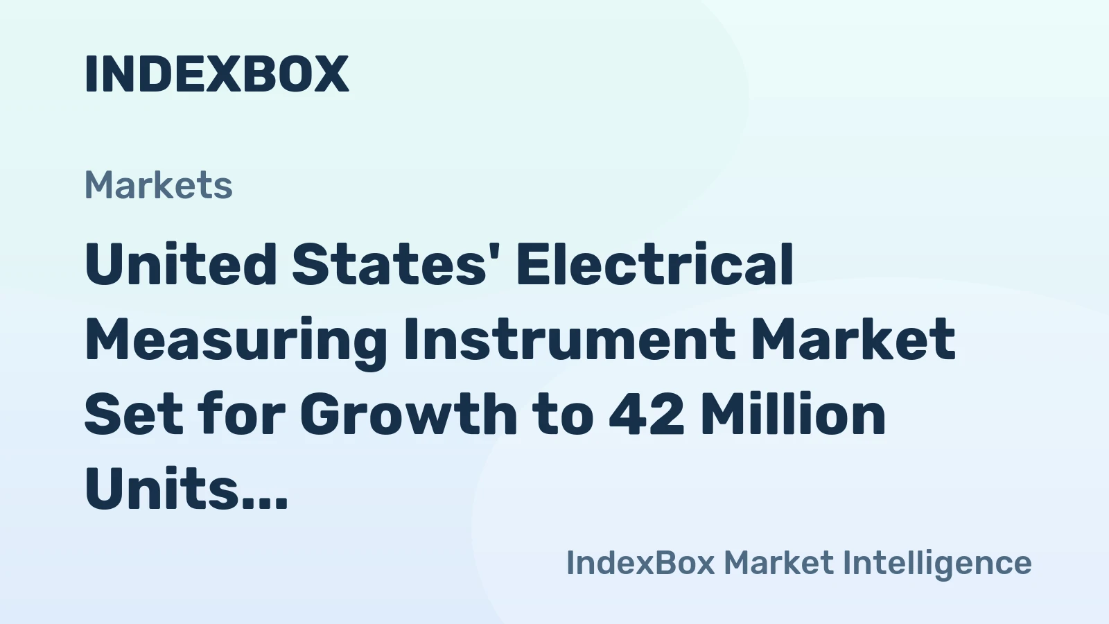 United States' Electrical Measuring Instrument Market Set for Growth to 42 Million Units and $595.6 Billion in Value