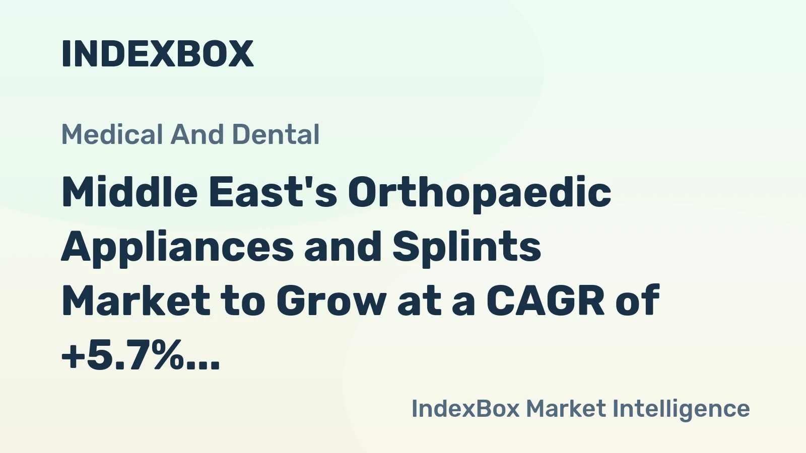 Middle East's Orthopaedic Appliances and Splints Market to Grow at a CAGR of +5.7% through 2035