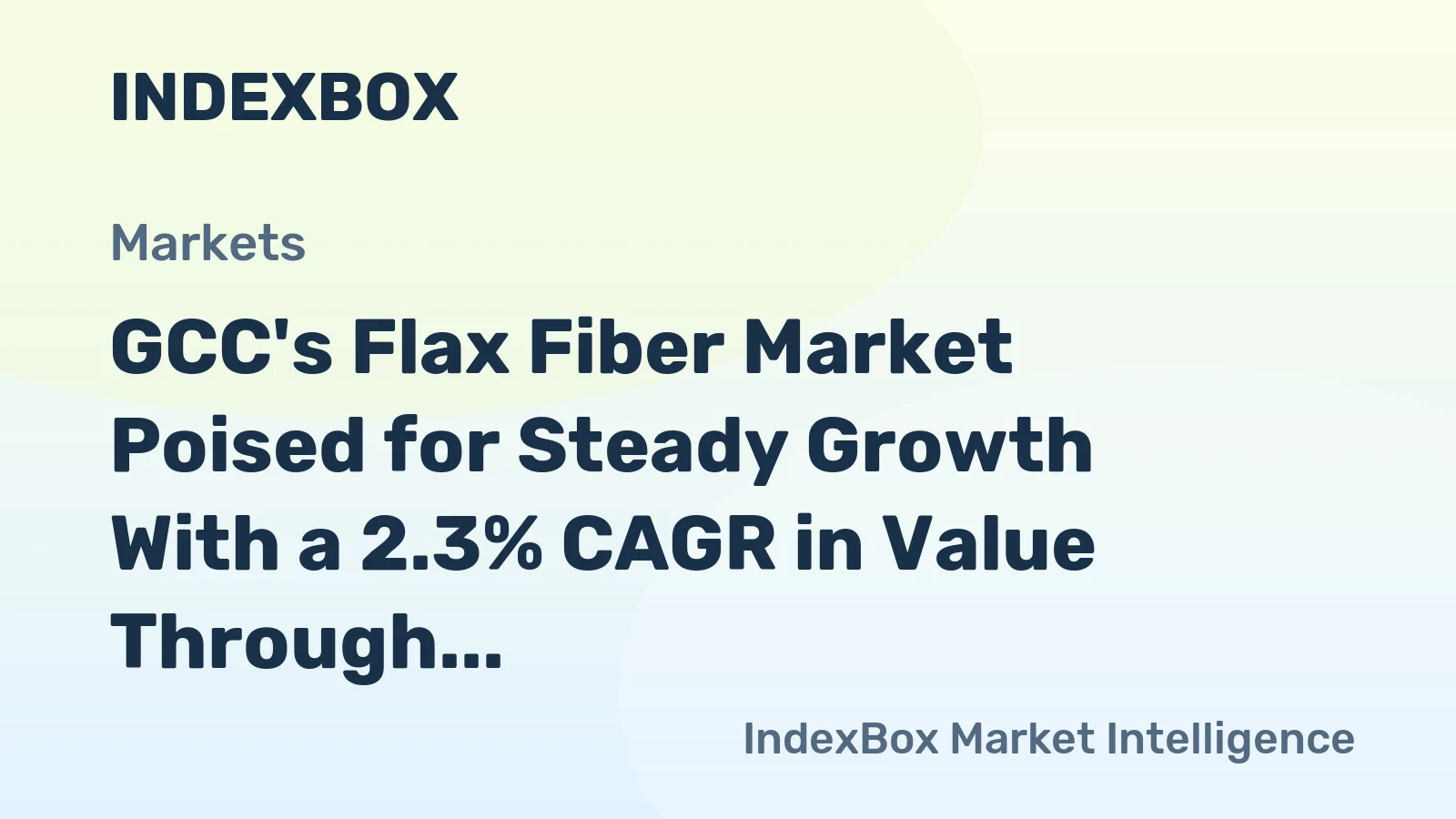 GCC's Flax Fiber Market Poised for Steady Growth With a 2.3% CAGR in Value Through 2035