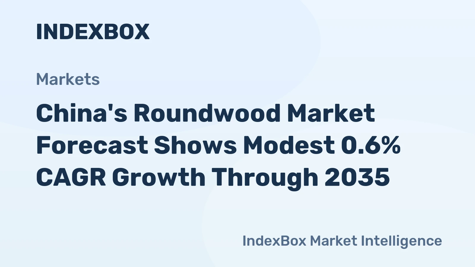 China's Roundwood Market Forecast Shows Modest 0.6% CAGR Growth Through 2035
