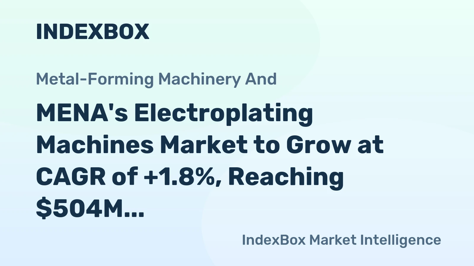 MENA's Electroplating Machines Market to Grow at CAGR of +1.8%, Reaching $504M by 2035