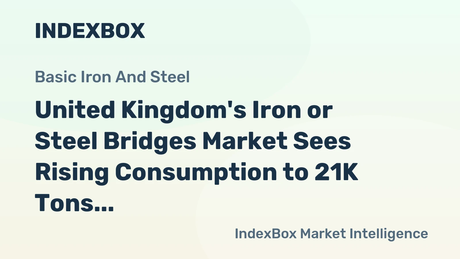 United Kingdom's Iron or Steel Bridges Market Sees Rising Consumption to 21K Tons Valued at $116M