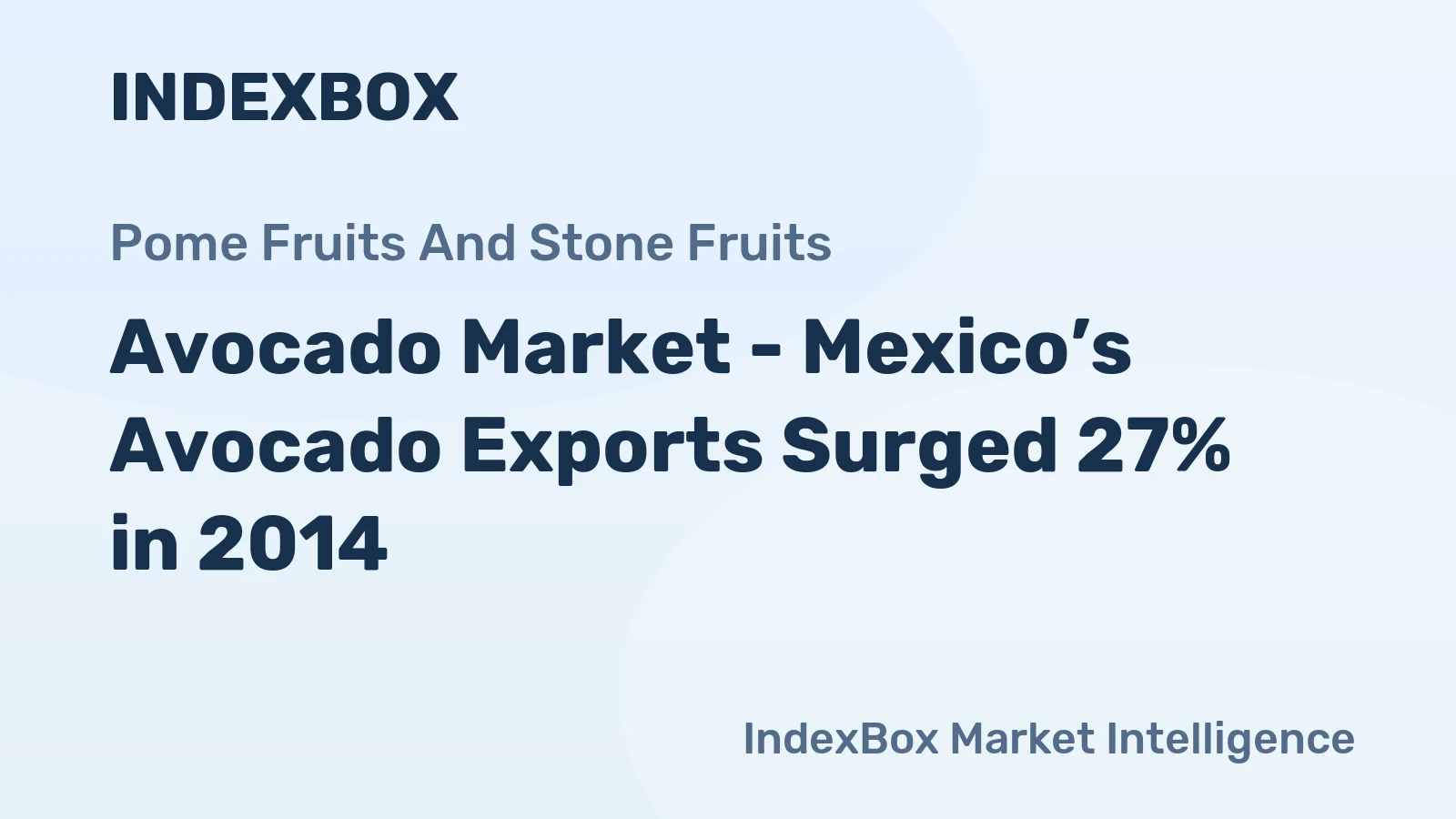 Avocado Market - Mexico’s Avocado Exports Surged 27% in 2014
