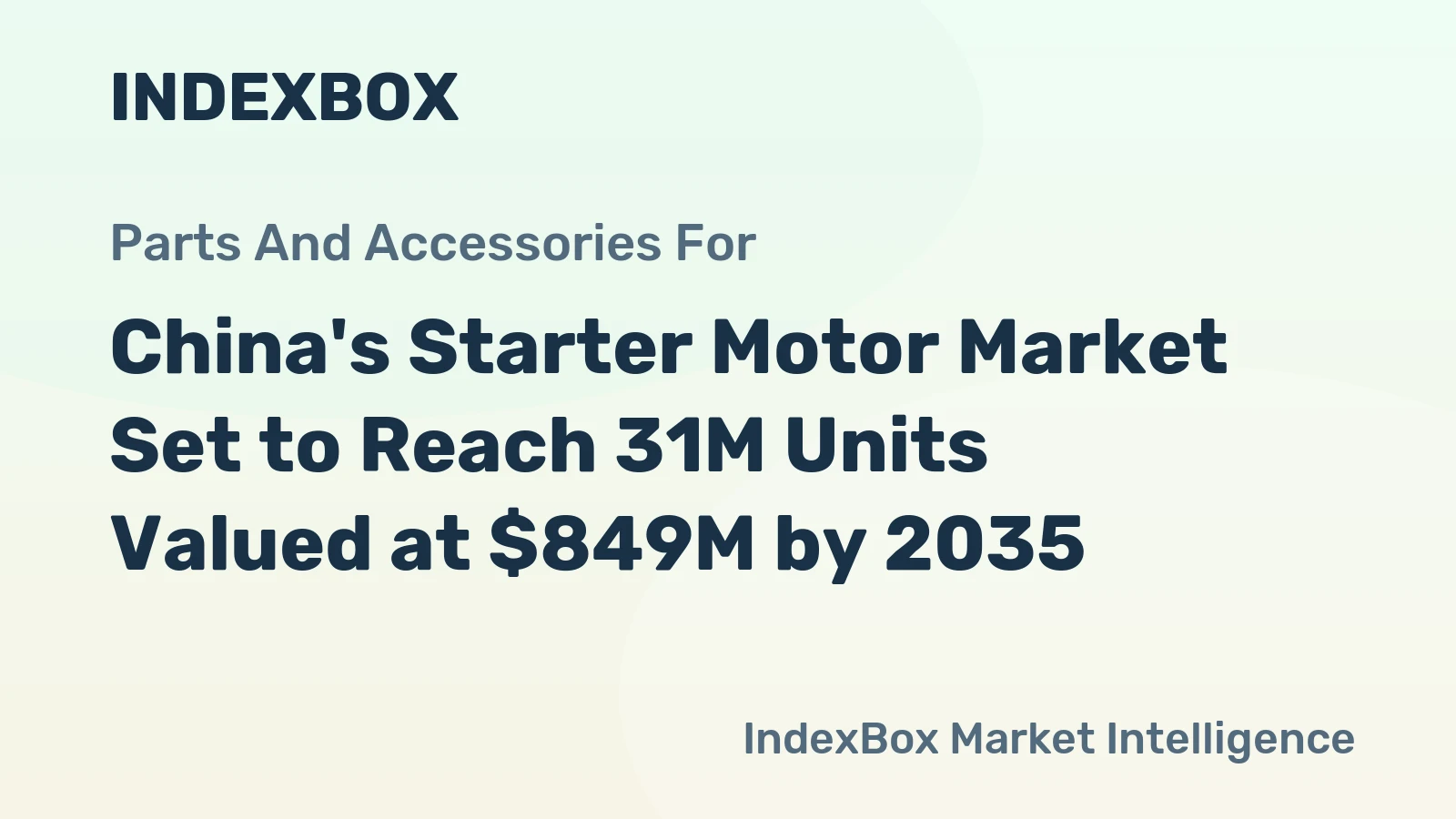 China's Starter Motor Market Set to Reach 31M Units Valued at $849M by 2035