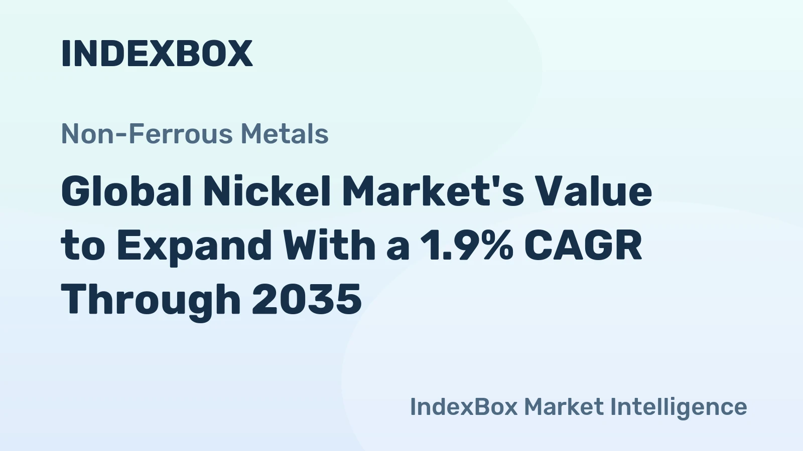 Global Nickel Market's Value to Expand With a 1.9% CAGR Through 2035