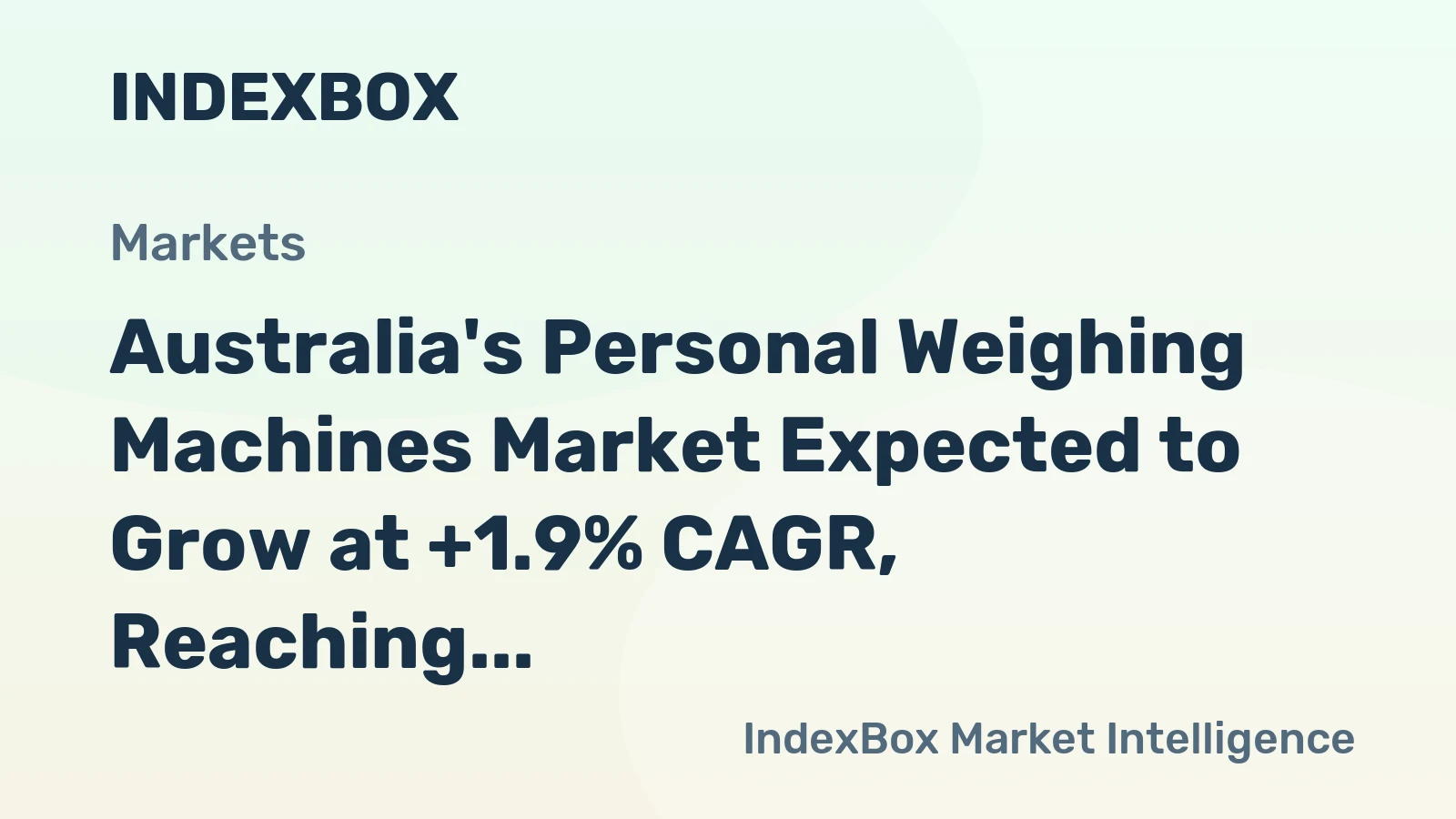 Australia's Personal Weighing Machines Market Expected to Grow at +1.9% CAGR, Reaching 3.4M Units by 2035