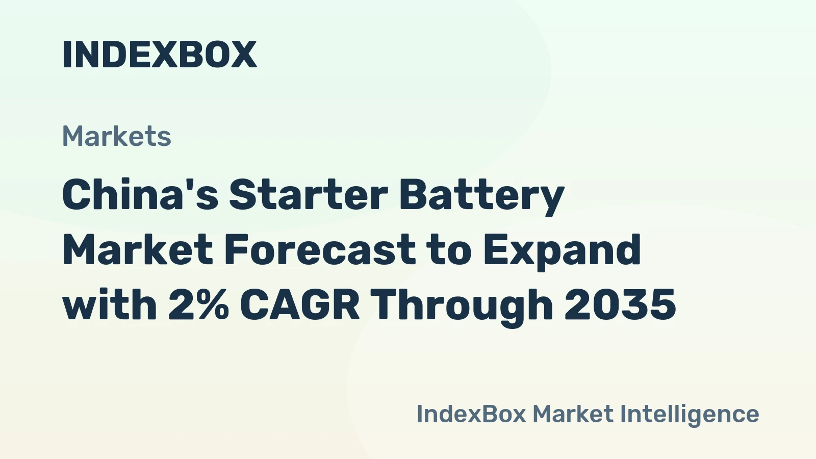 China's Starter Battery Market Forecast to Expand with 2% CAGR Through 2035