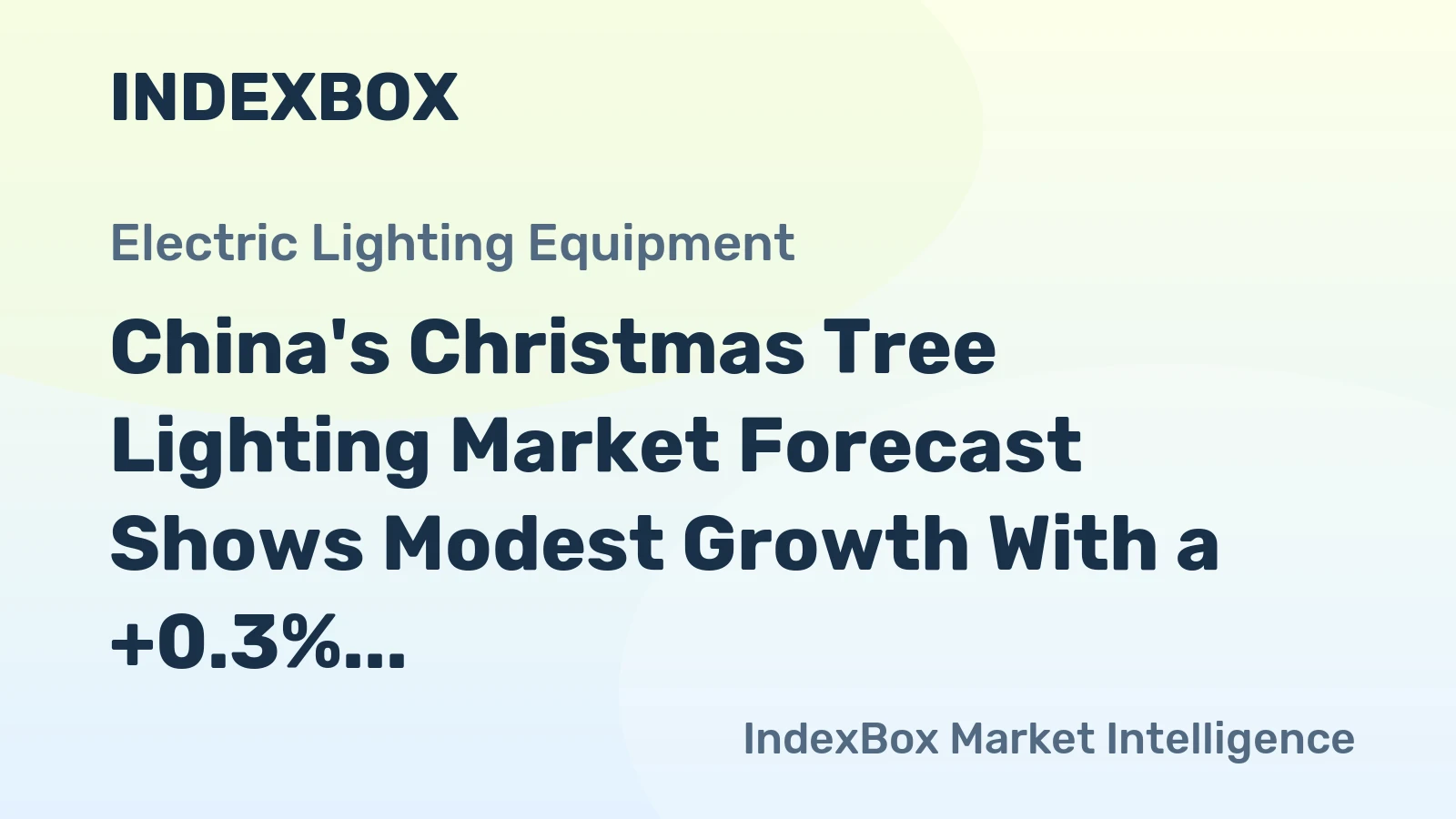 China's Christmas Tree Lighting Market Forecast Shows Modest Growth With a +0.3% Volume CAGR Through 2035
