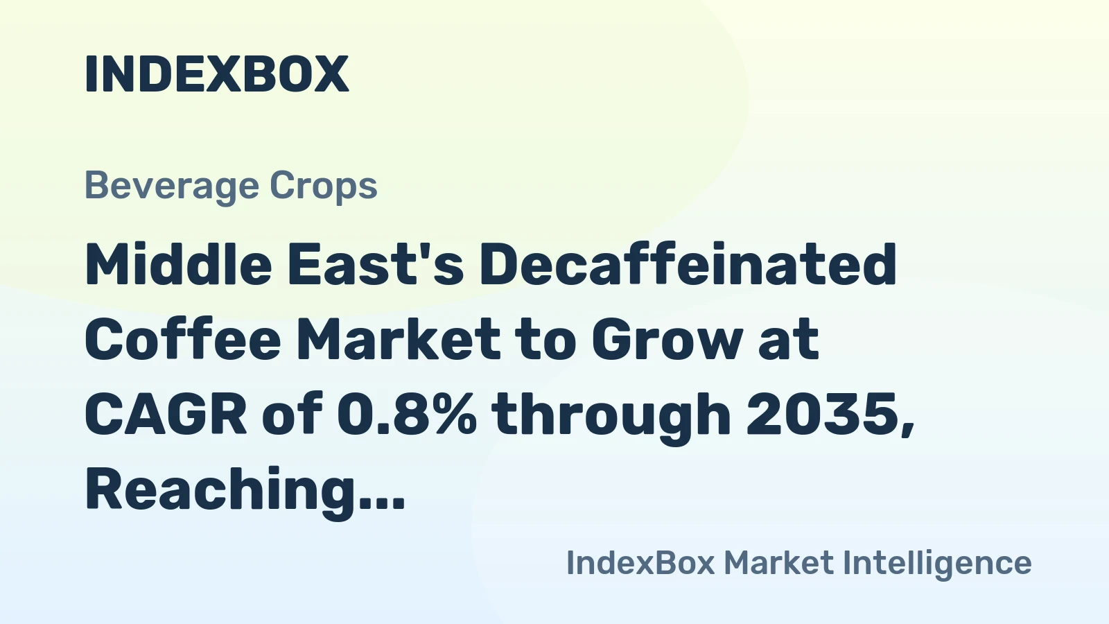 Middle East's Decaffeinated Coffee Market to Grow at CAGR of 0.8% through 2035, Reaching 101K Tons