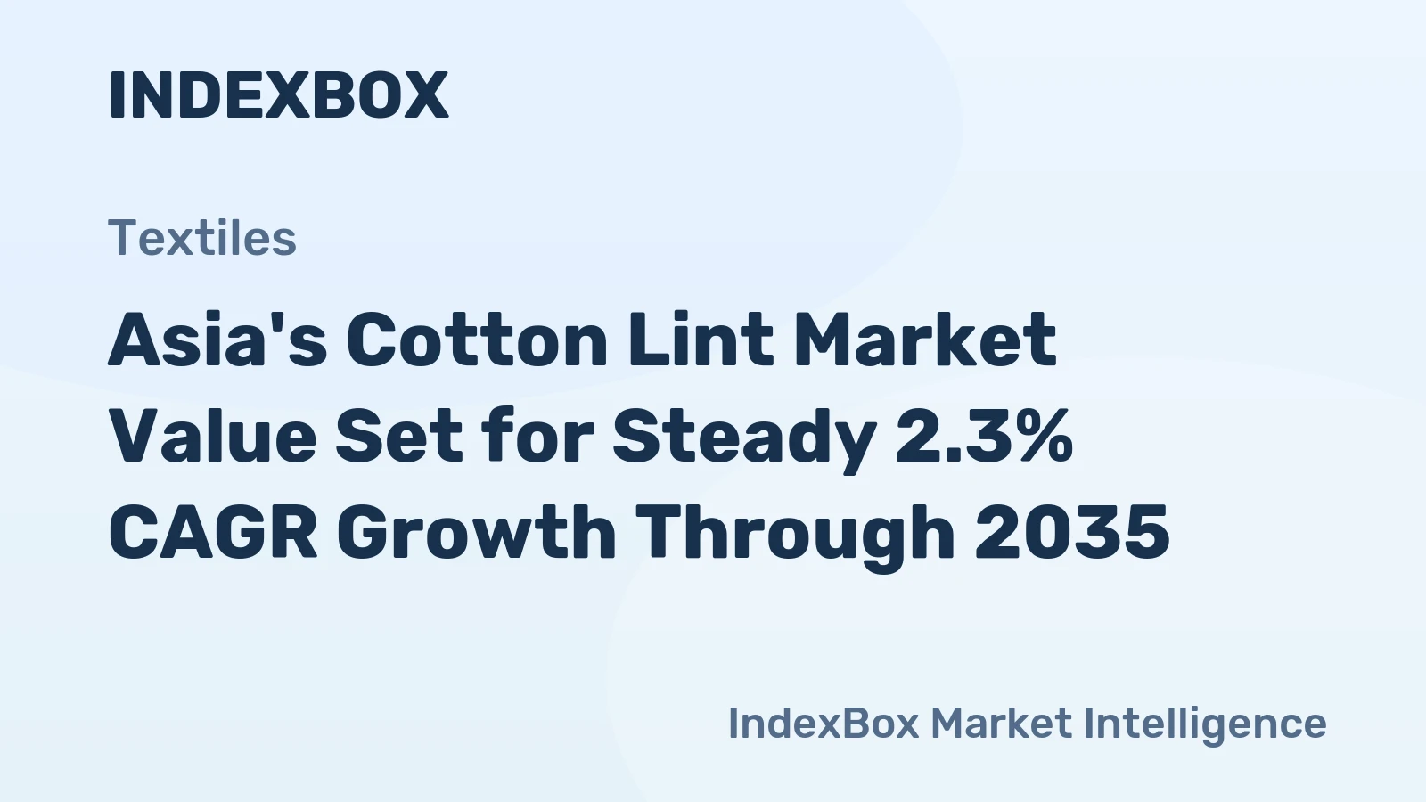 Asia's Cotton Lint Market Value Set for Steady 2.3% CAGR Growth Through 2035