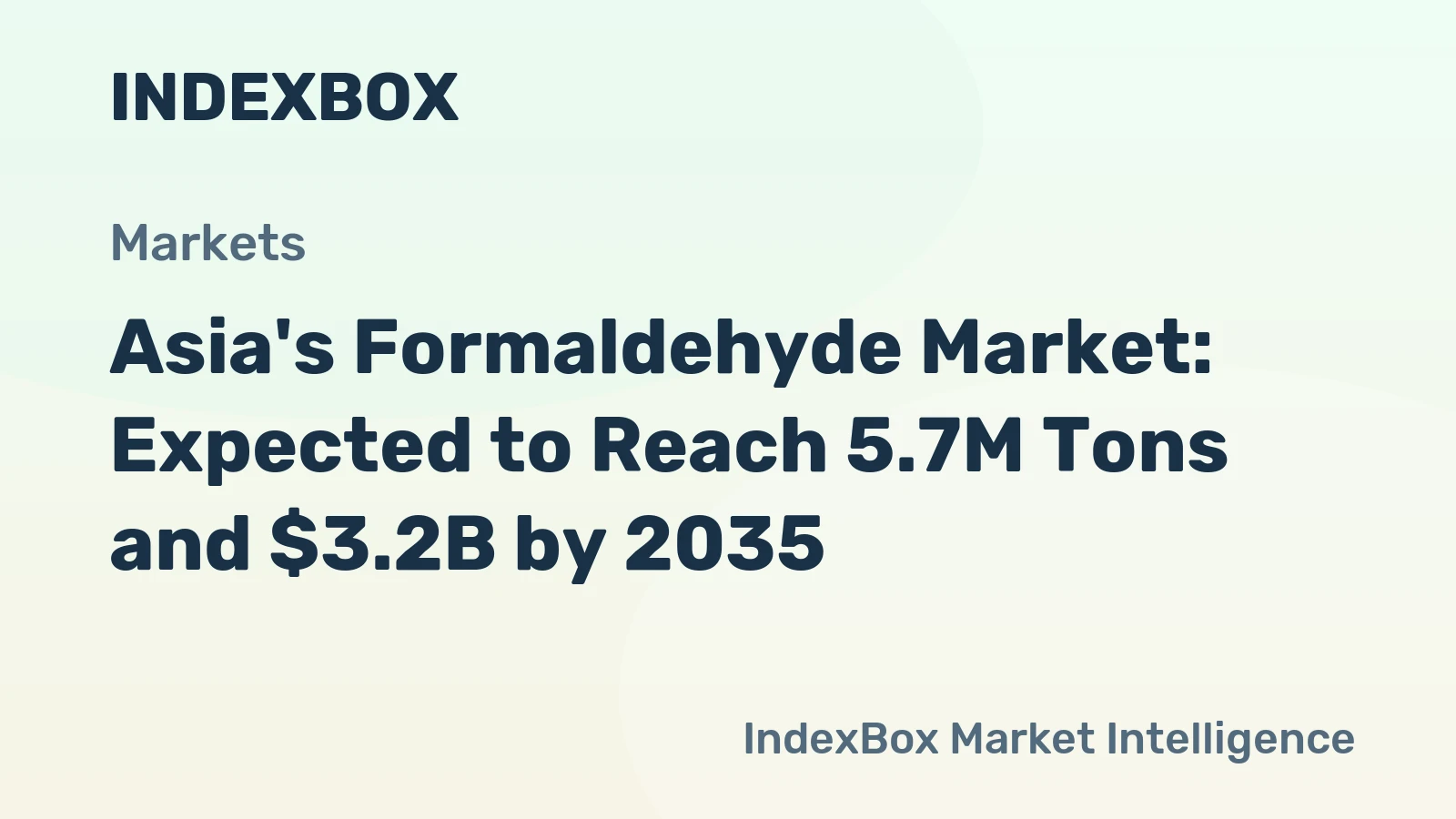 Asia's Formaldehyde Market: Expected to Reach 5.7M Tons and $3.2B by 2035