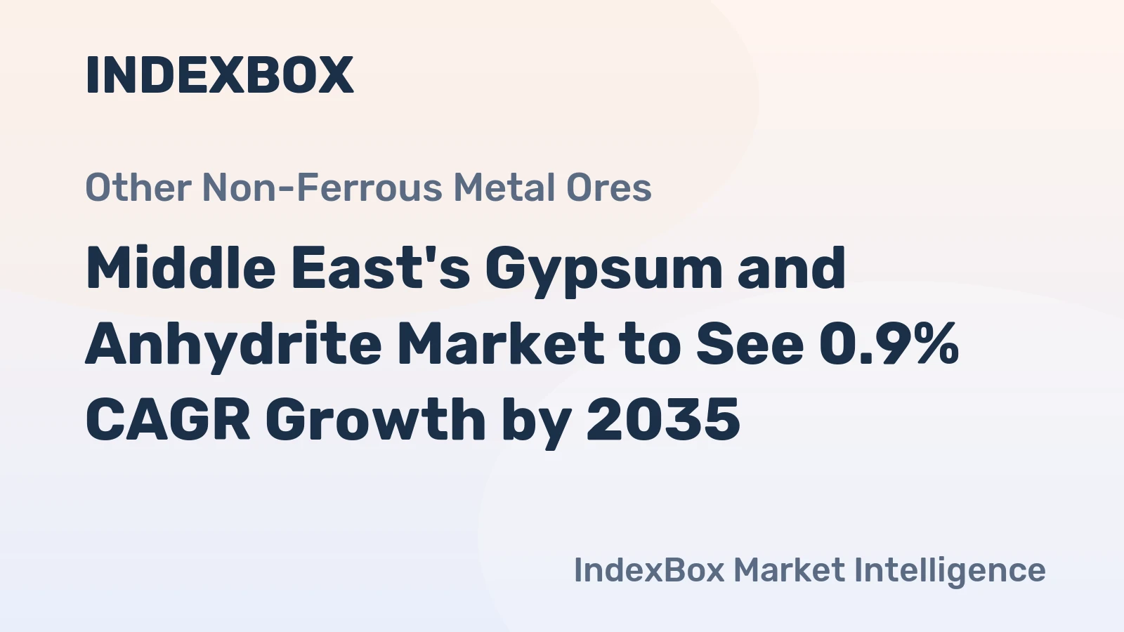 Middle East's Gypsum and Anhydrite Market to See 0.9% CAGR Growth by 2035