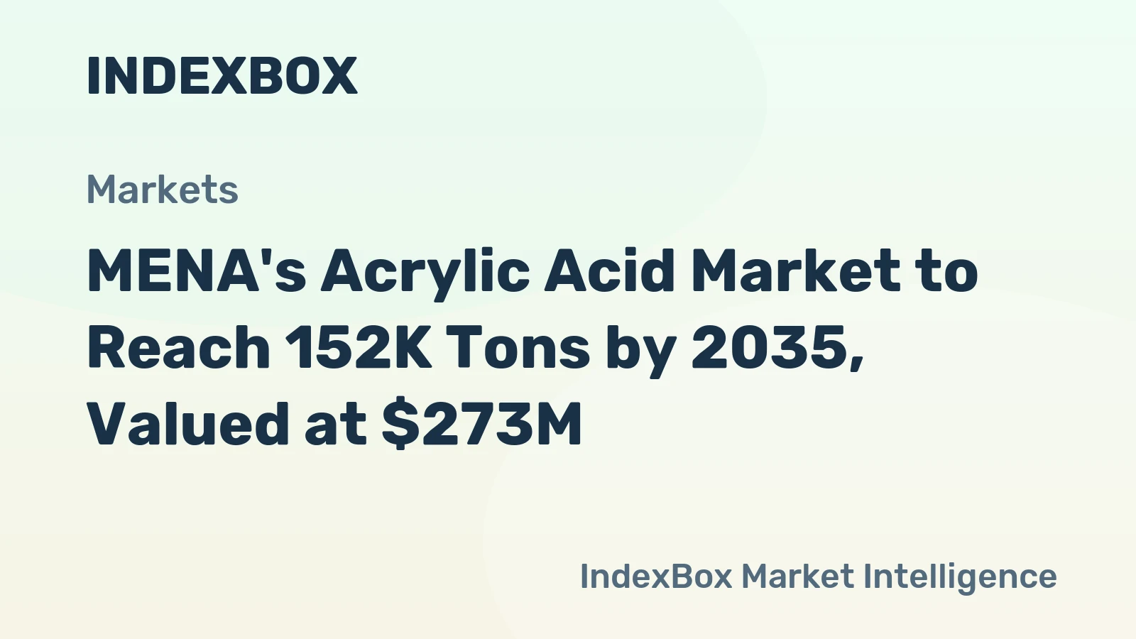 MENA's Acrylic Acid Market to Reach 152K Tons by 2035, Valued at $273M
