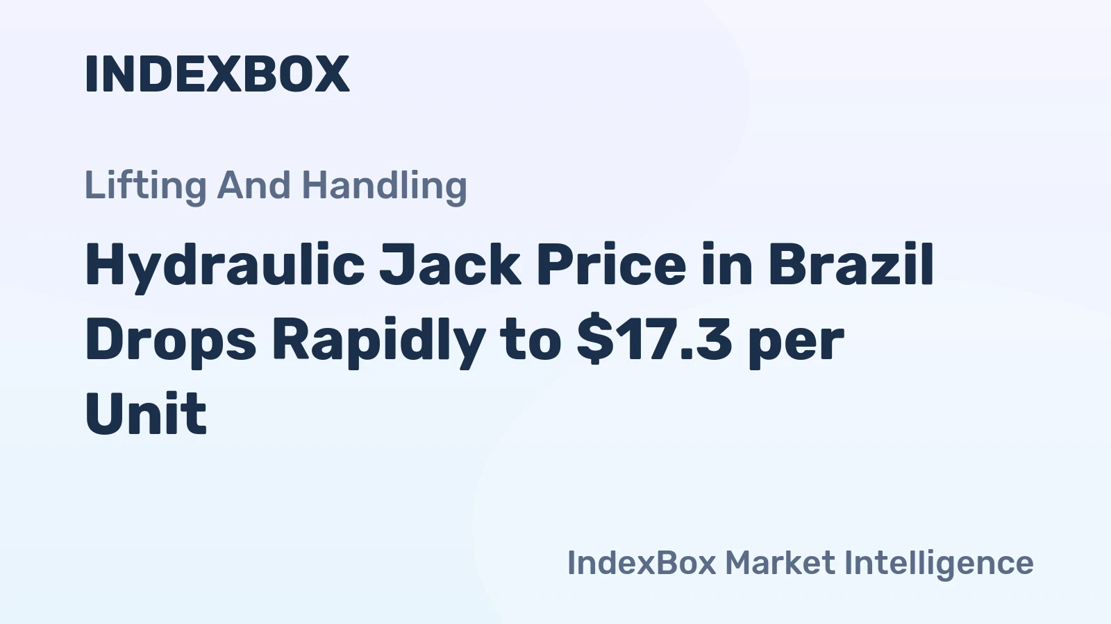 Hydraulic Jack Price in Brazil Drops Rapidly to $17.3 per Unit