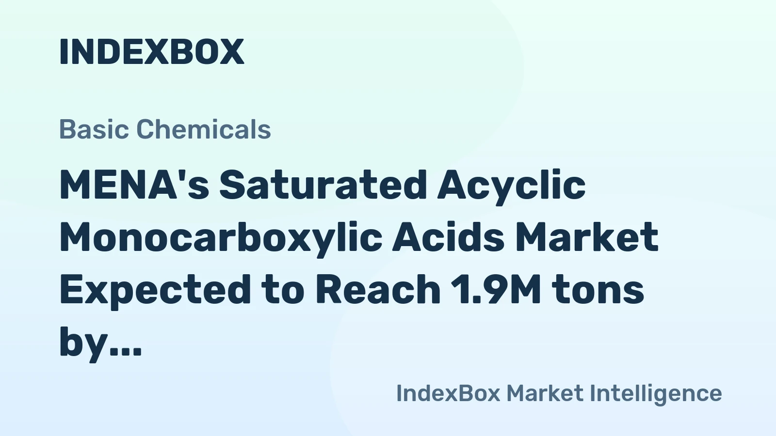 MENA's Saturated Acyclic Monocarboxylic Acids Market Expected to Reach 1.9M tons by 2035, Valued at $2.6B