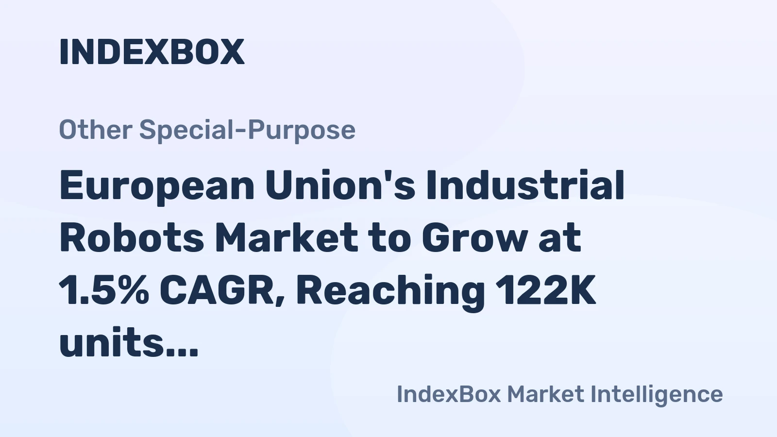 European Union's Industrial Robots Market to Grow at 1.5% CAGR, Reaching 122K units by 2035