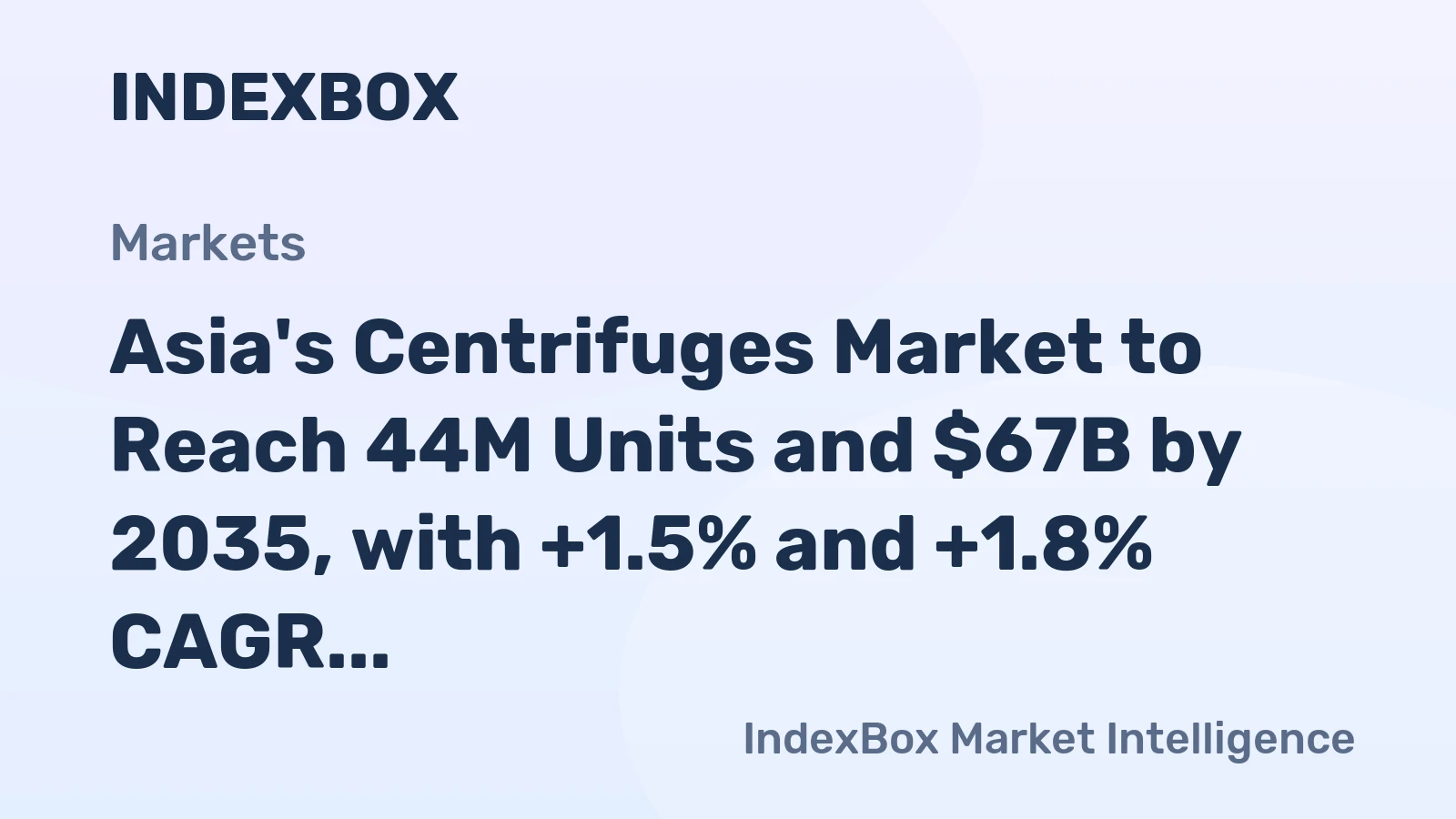 Asia's Centrifuges Market to Reach 44M Units and $67B by 2035, with +1.5% and +1.8% CAGR Growth