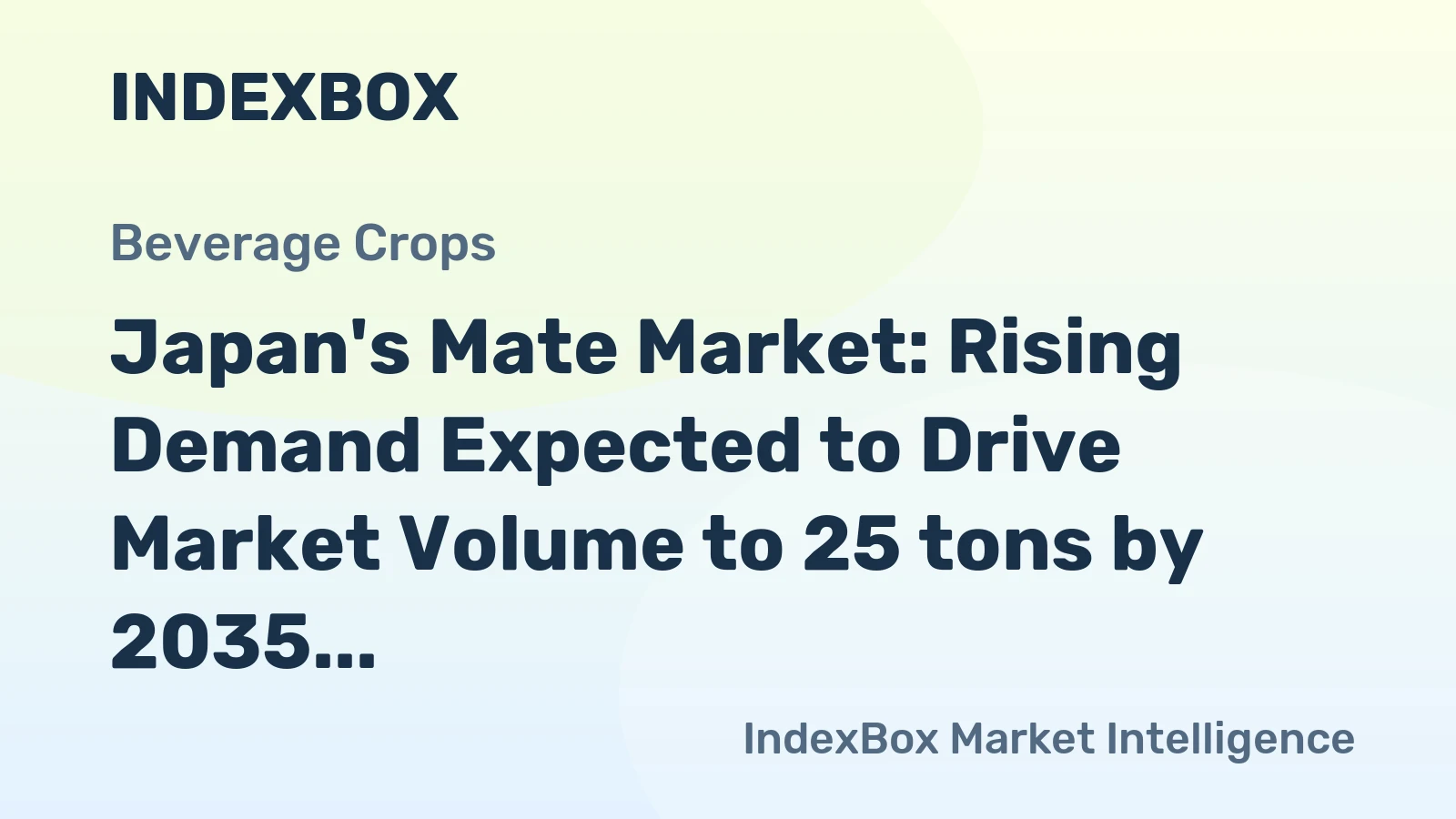 Japan's Mate Market: Rising Demand Expected to Drive Market Volume to 25 tons by 2035, Valued at $204K