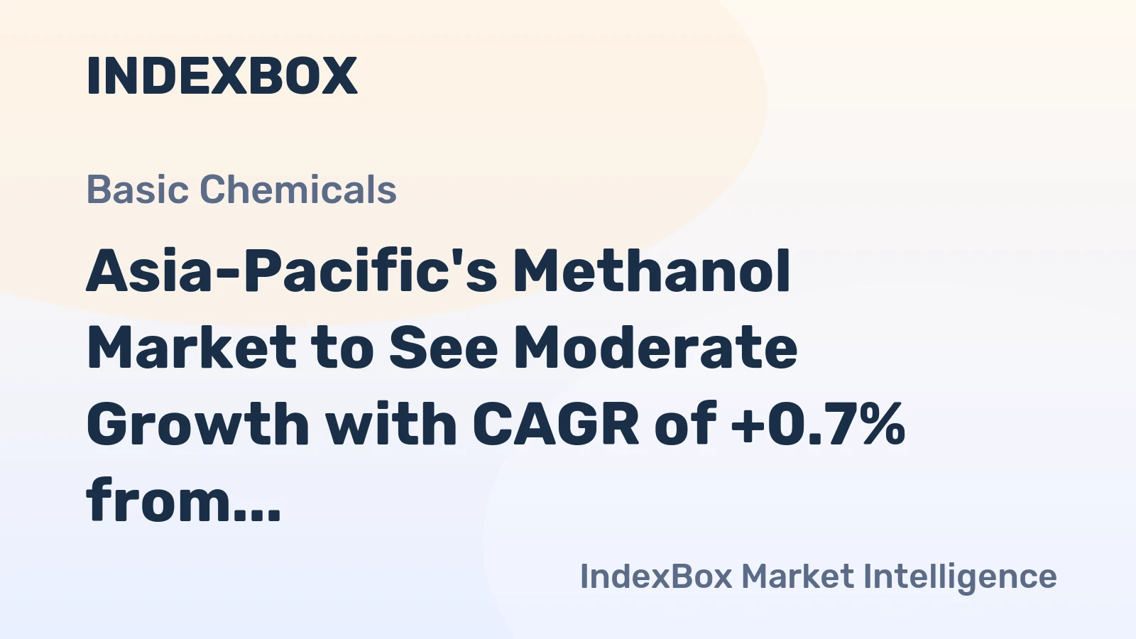 Asia-Pacific's Methanol Market to See Moderate Growth with CAGR of +0.7% from 2024 to 2035
