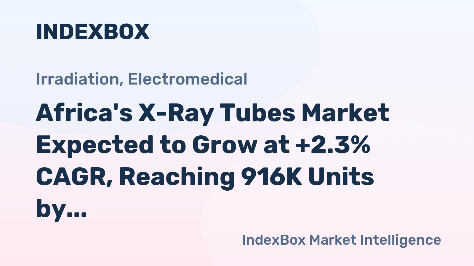 Africa's X-Ray Tubes Market Expected to Grow at +2.3% CAGR, Reaching 916K Units by 2035