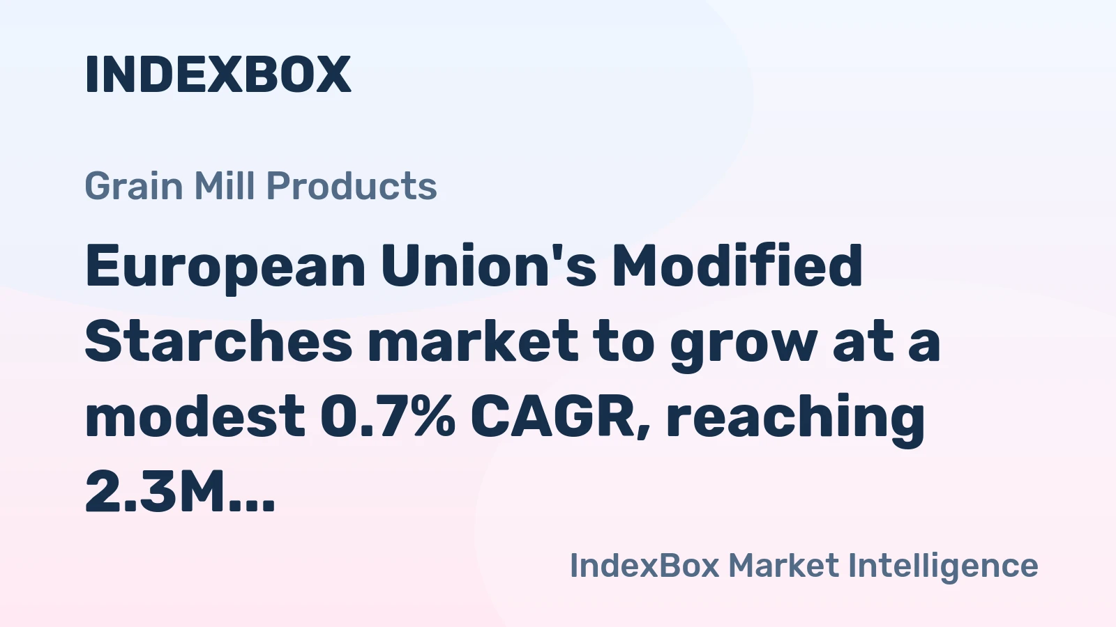 European Union's Modified Starches market to grow at a modest 0.7% CAGR, reaching 2.3M tons by 2035.