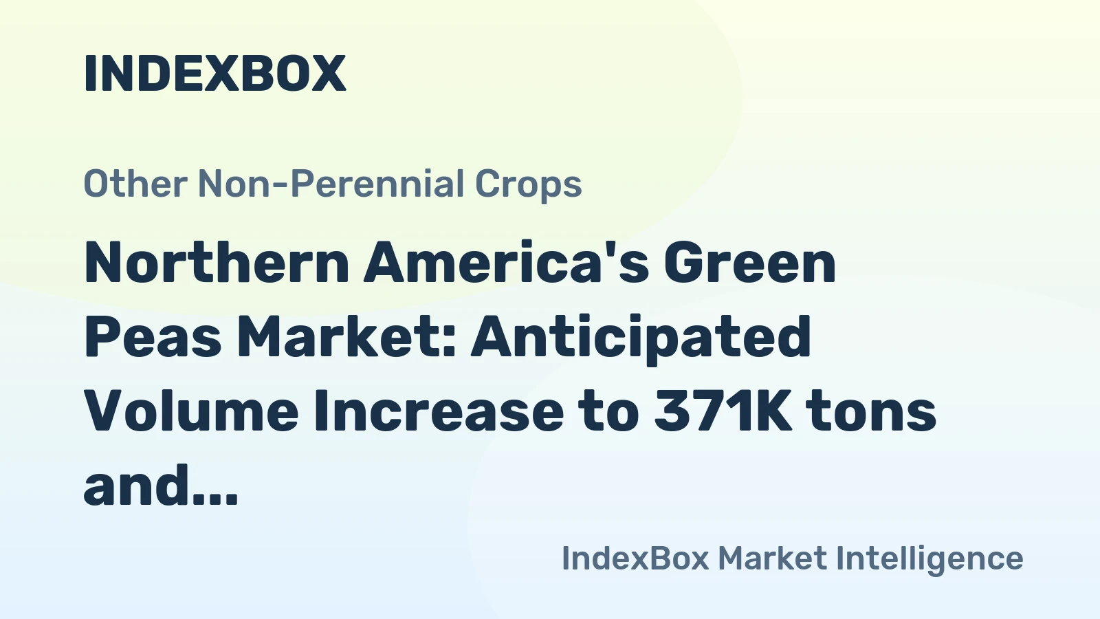 Northern America's Green Peas Market: Anticipated Volume Increase to 371K tons and Value Surge to $1.6B by 2035