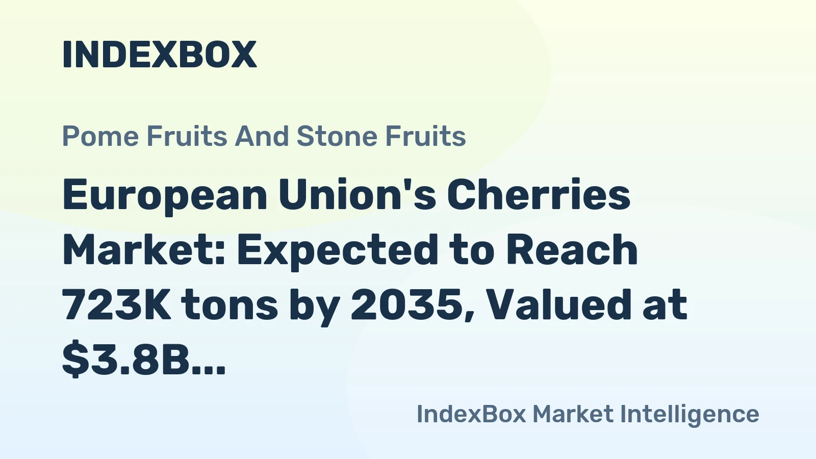 European Union's Cherries Market: Expected to Reach 723K tons by 2035, Valued at $3.8B