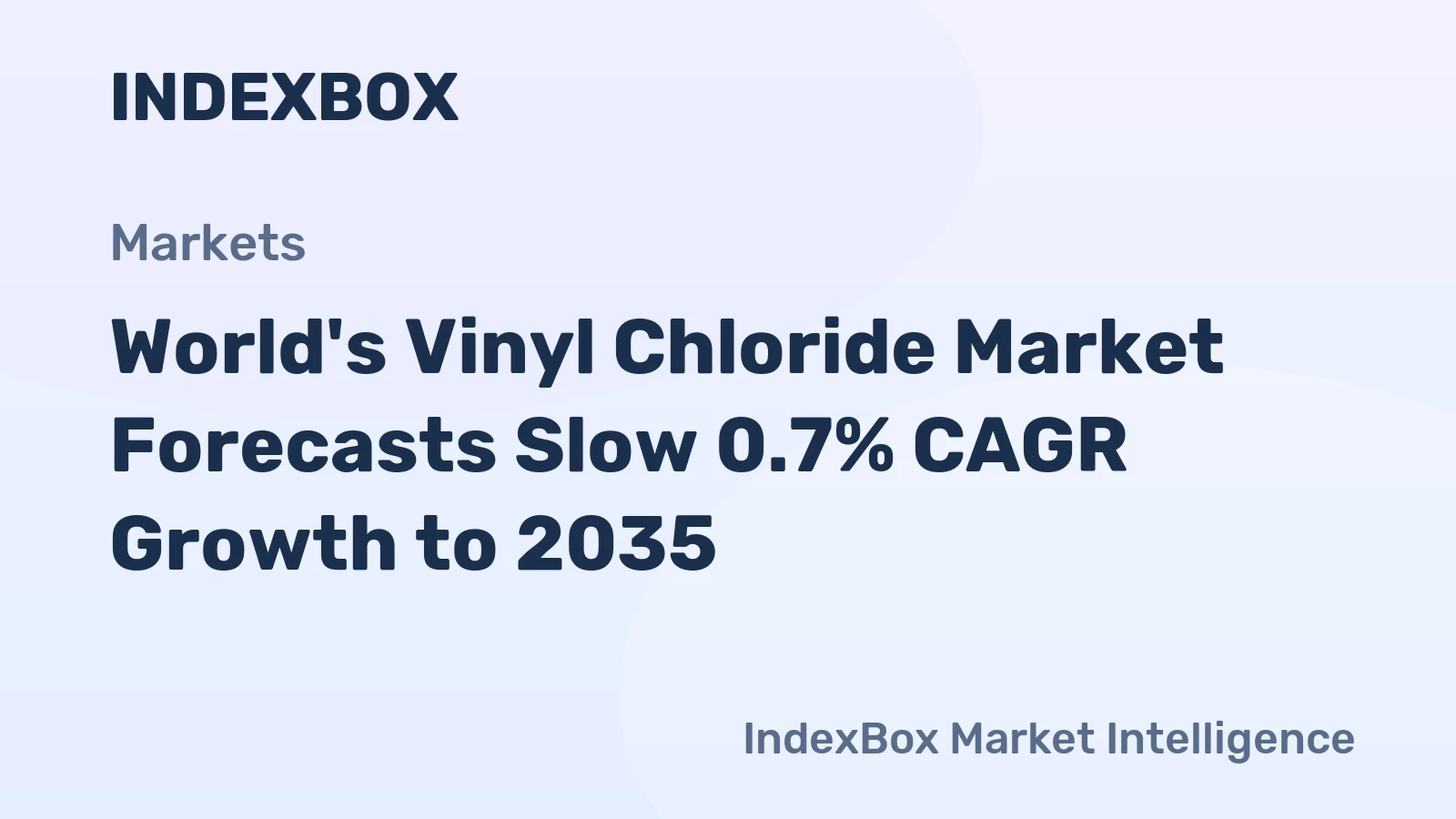 World's Vinyl Chloride Market Forecasts Slow 0.7% CAGR Growth to 2035