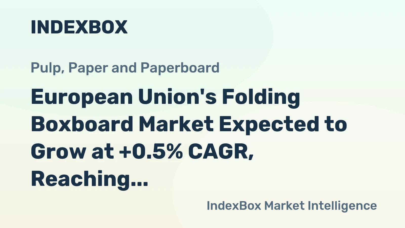 European Union's Folding Boxboard Market Expected to Grow at +0.5% CAGR, Reaching $11.4B by 2035