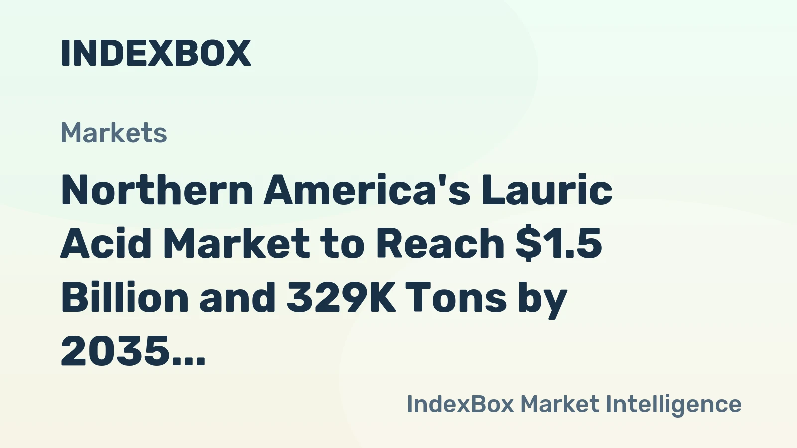 Northern America's Lauric Acid Market to Reach $1.5 Billion and 329K Tons by 2035