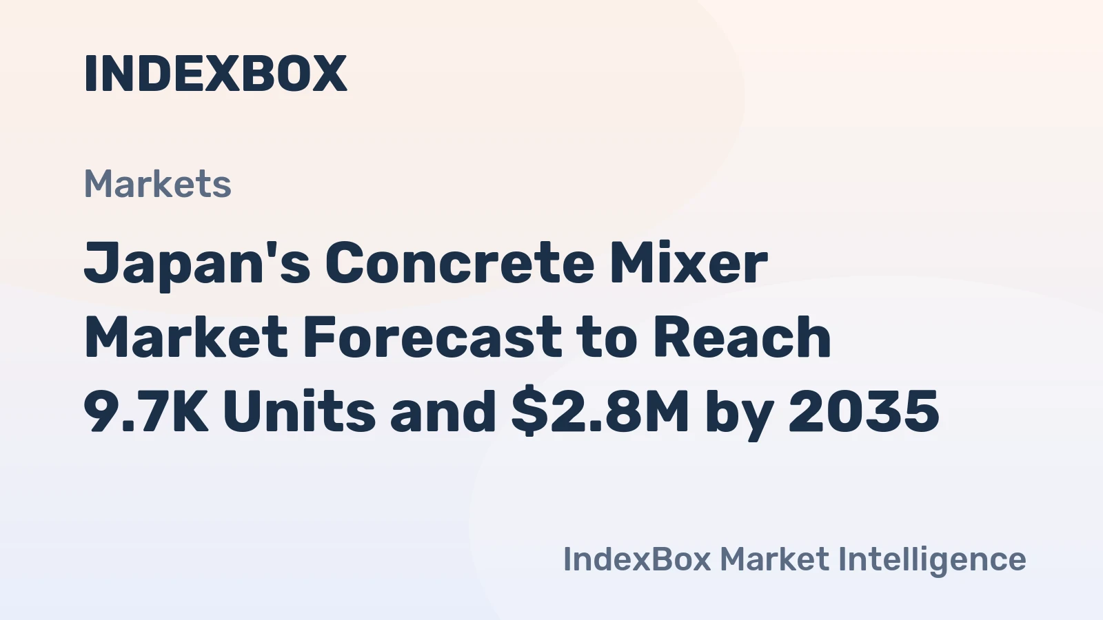 Japan's Concrete Mixer Market Forecast to Reach 9.7K Units and $2.8M by 2035