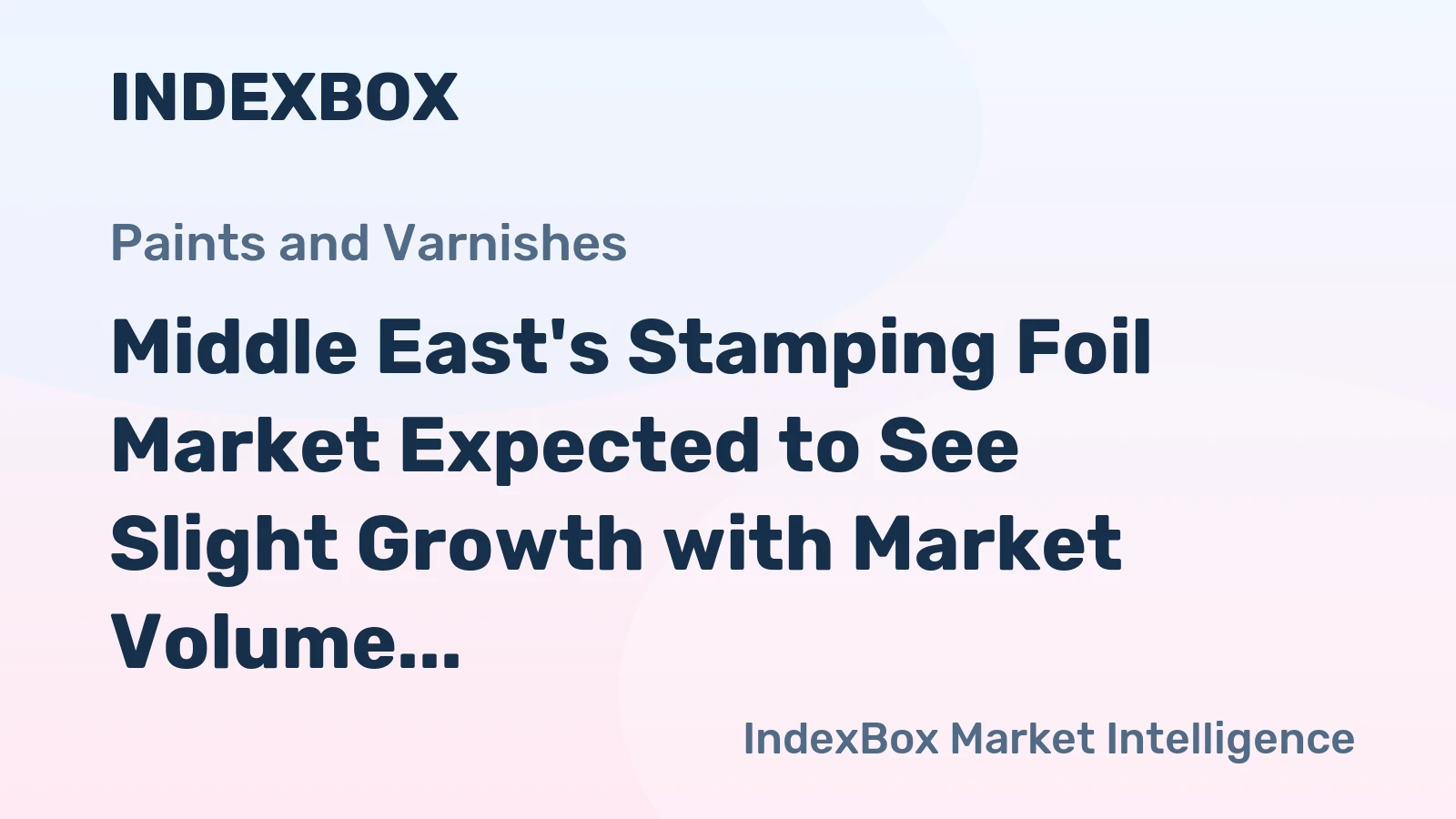 Middle East's Stamping Foil Market Expected to See Slight Growth with Market Volume Reaching 12K tons and Market Value Hitting $175M by 2035