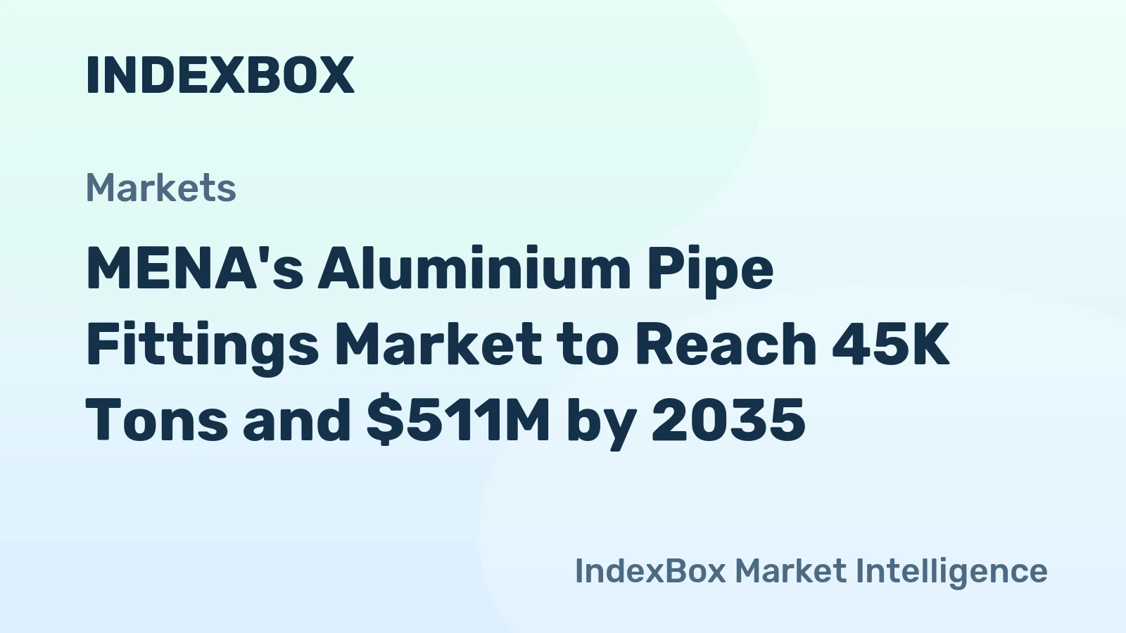 MENA's Aluminium Pipe Fittings Market to Reach 45K Tons and $511M by 2035