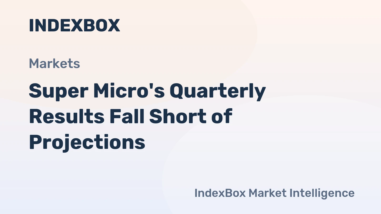 Super Micro's Quarterly Results Fall Short of Projections