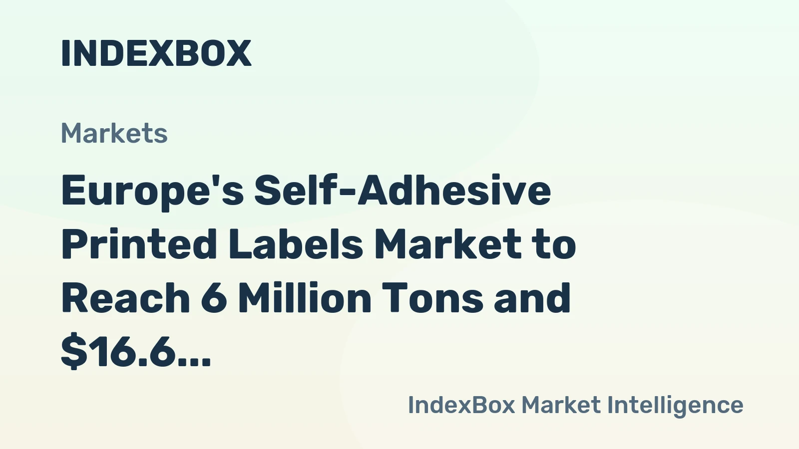Europe's Self-Adhesive Printed Labels Market to Reach 6 Million Tons and $16.6 Billion by 2035 Following a Volatile 2024