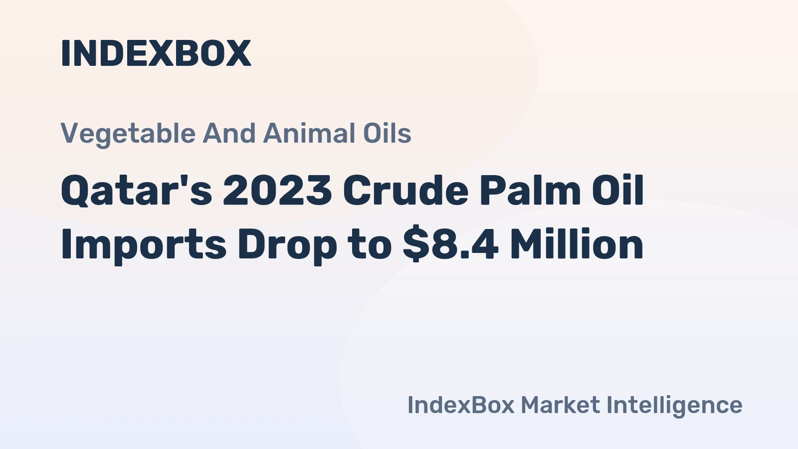 Qatar's 2023 Crude Palm Oil Imports Drop to $8.4 Million