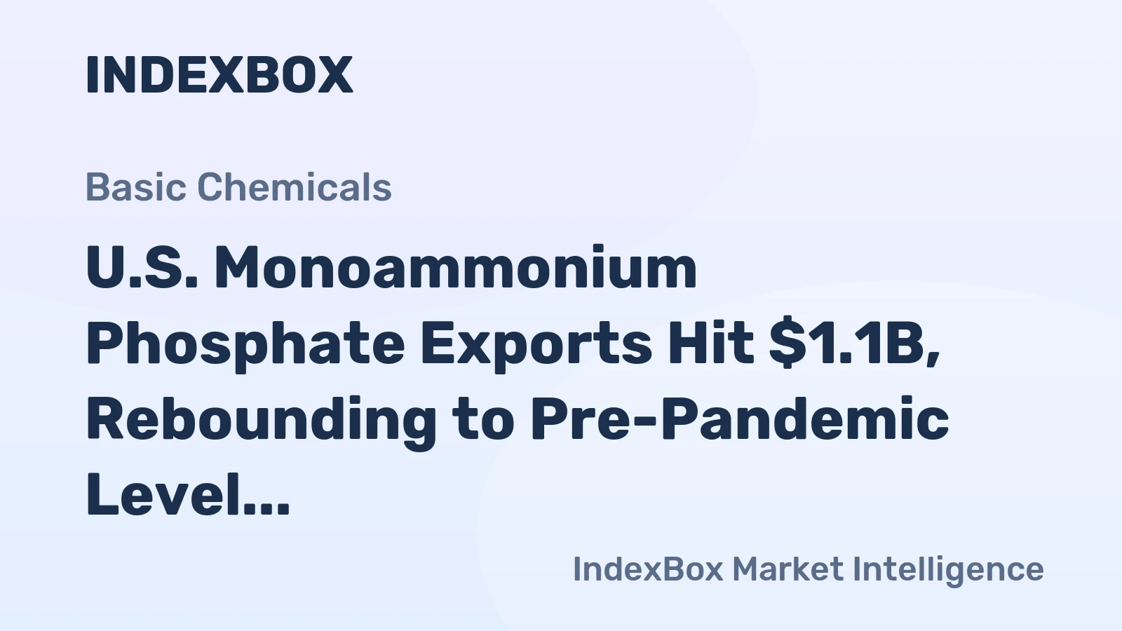 U.S. Monoammonium Phosphate Exports Hit $1.1B, Rebounding to Pre-Pandemic Level