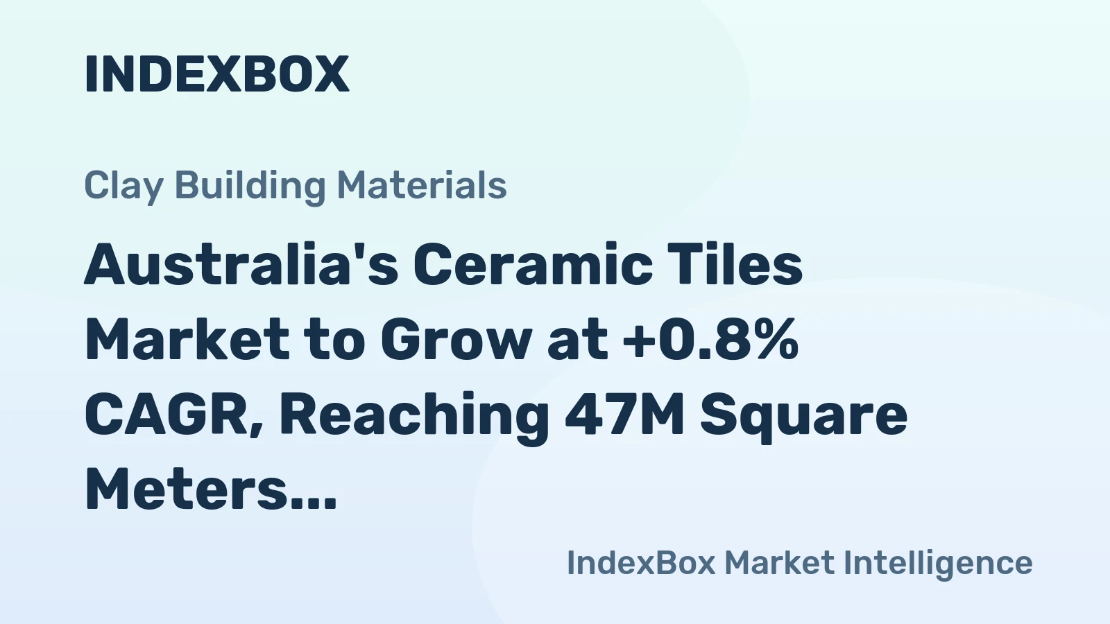 Australia's Ceramic Tiles Market to Grow at +0.8% CAGR, Reaching 47M Square Meters by 2035