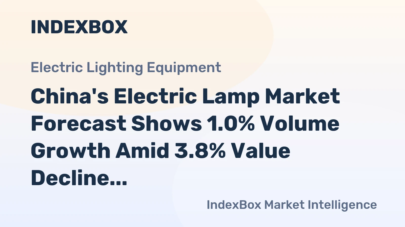 China's Electric Lamp Market Forecast Shows 1.0% Volume Growth Amid 3.8% Value Decline