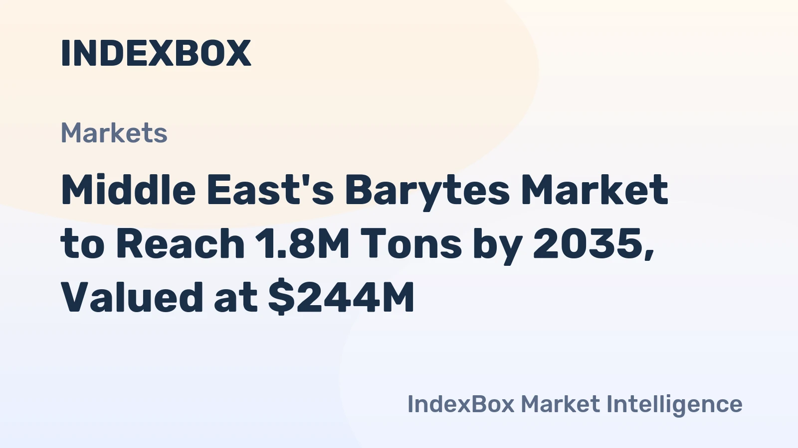 Middle East's Barytes Market to Reach 1.8M Tons by 2035, Valued at $244M