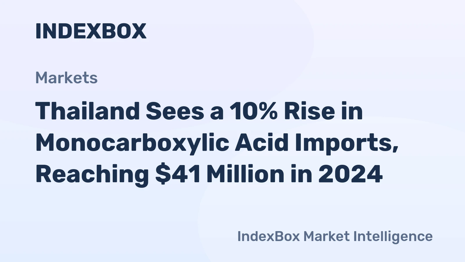 Thailand Sees a 10% Rise in Monocarboxylic Acid Imports, Reaching $41 Million in 2024