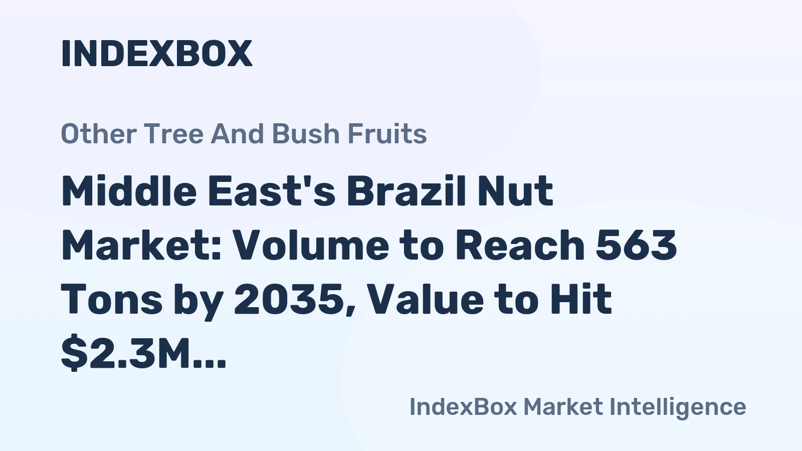 Middle East's Brazil Nut Market: Volume to Reach 563 Tons by 2035, Value to Hit $2.3M