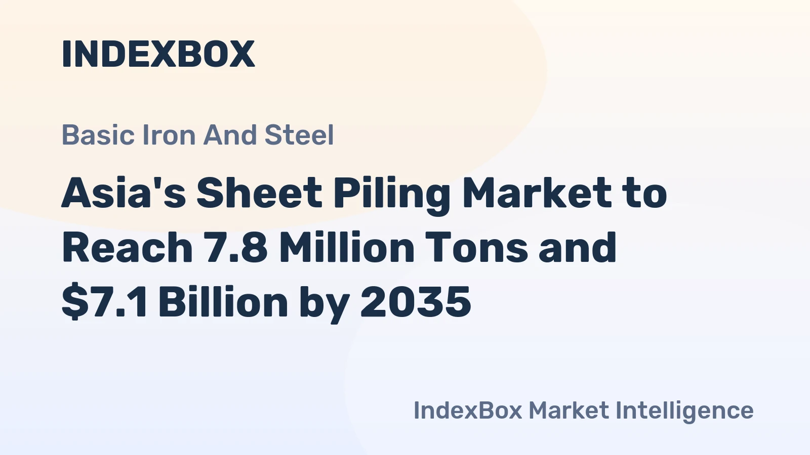 Asia's Sheet Piling Market to Reach 7.8 Million Tons and $7.1 Billion by 2035