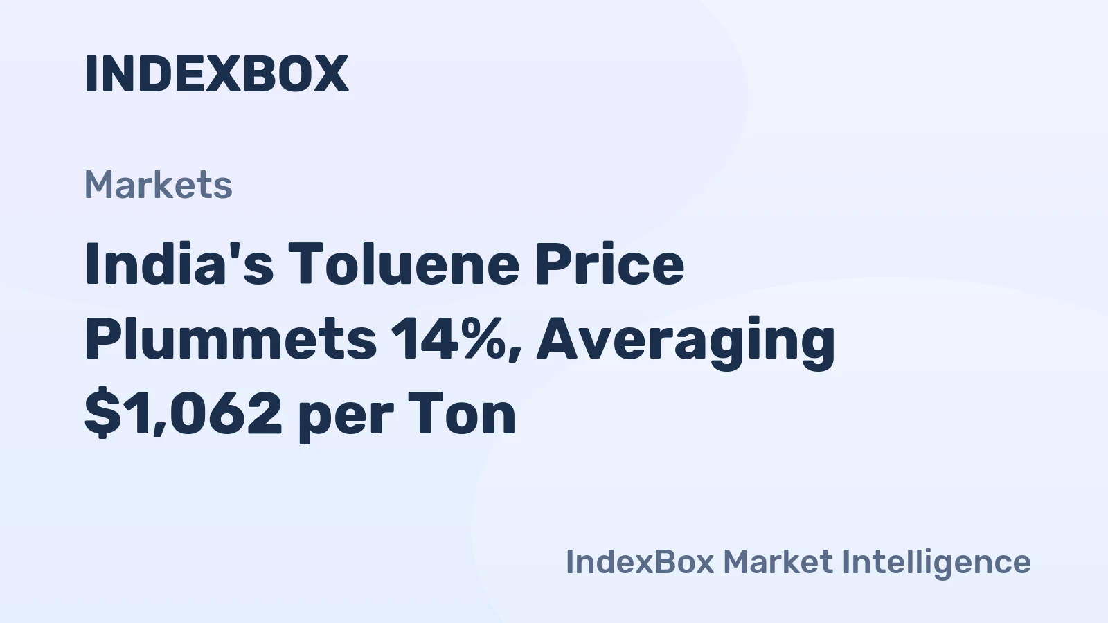 India's Toluene Price Plummets 14%, Averaging $1,062 per Ton