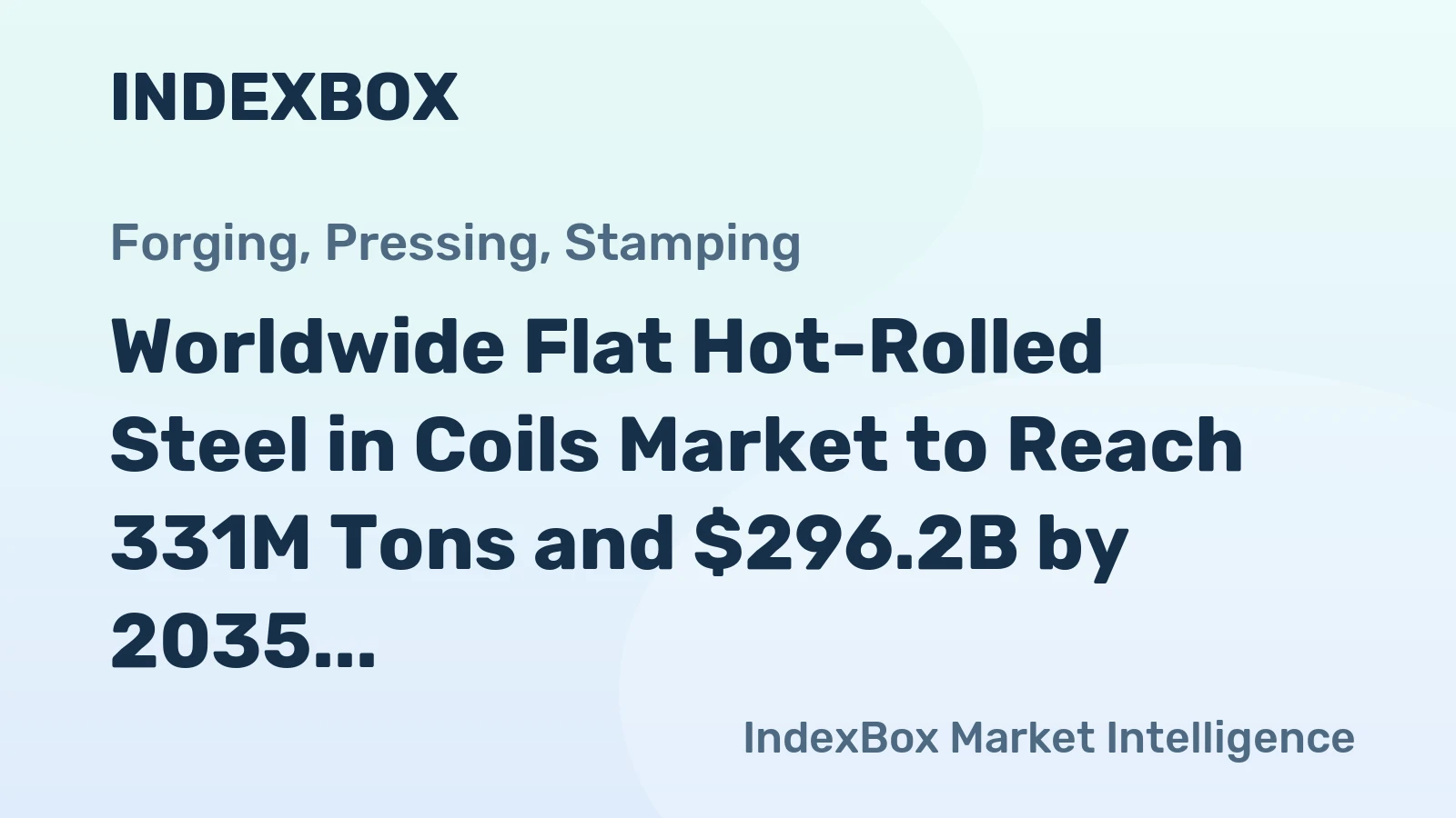 Worldwide Flat Hot-Rolled Steel in Coils Market to Reach 331M Tons and $296.2B by 2035