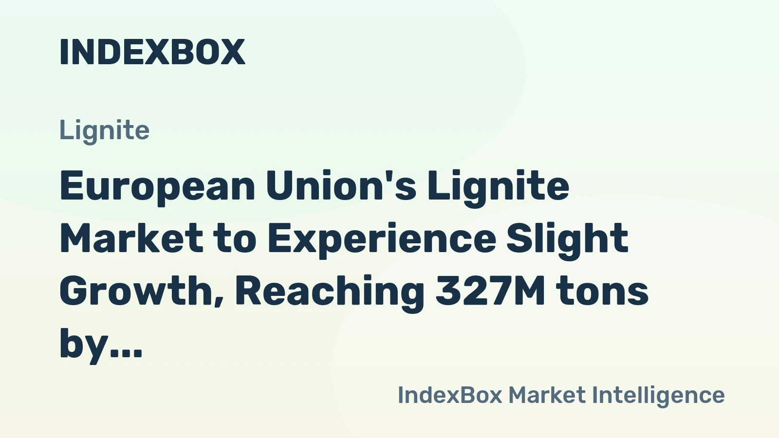 European Union's Lignite Market to Experience Slight Growth, Reaching 327M tons by 2035 with a Value of $45.7B