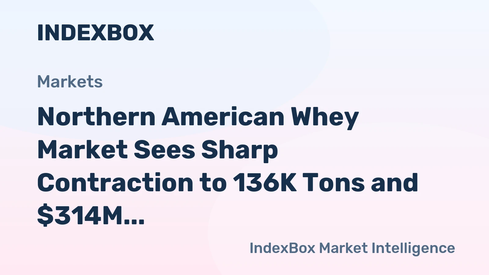 Northern American Whey Market Sees Sharp Contraction to 136K Tons and $314M in 2024