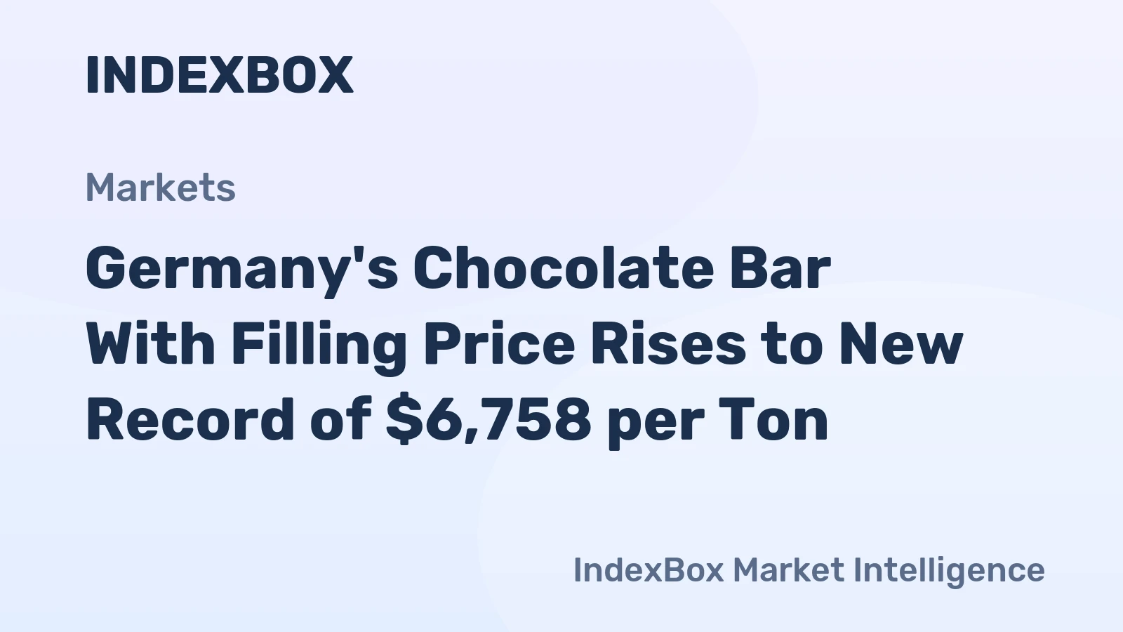 Germany's Chocolate Bar With Filling Price Rises to New Record of $6,758 per Ton