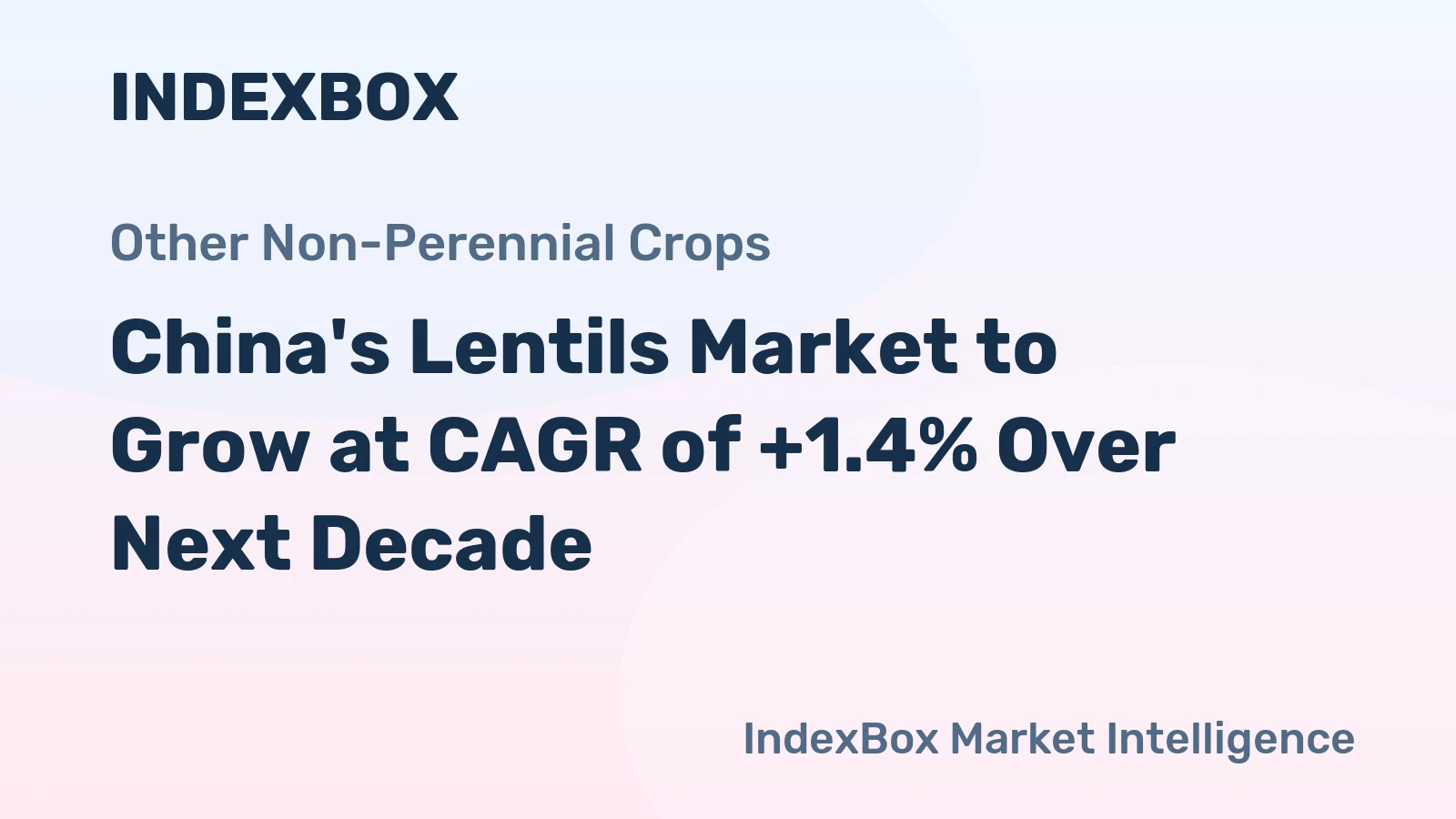 China's Lentils Market to Grow at CAGR of +1.4% Over Next Decade